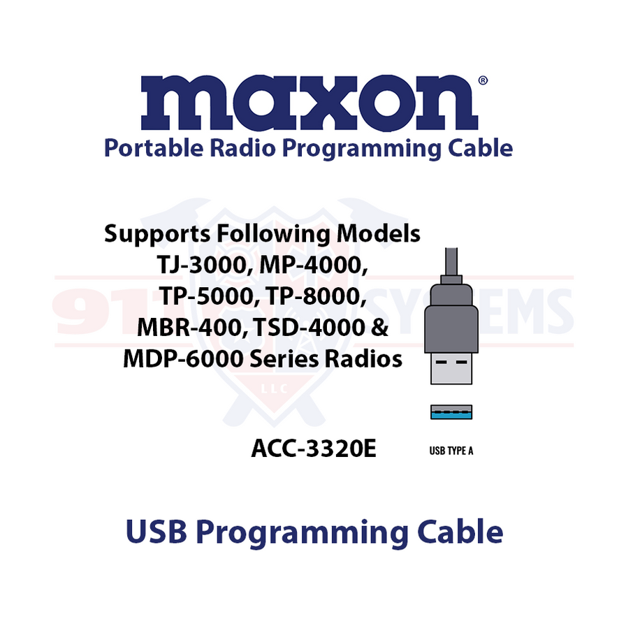 Maxon - ACC-3320E - Programming Cable (USB) — 911 Systems LLC